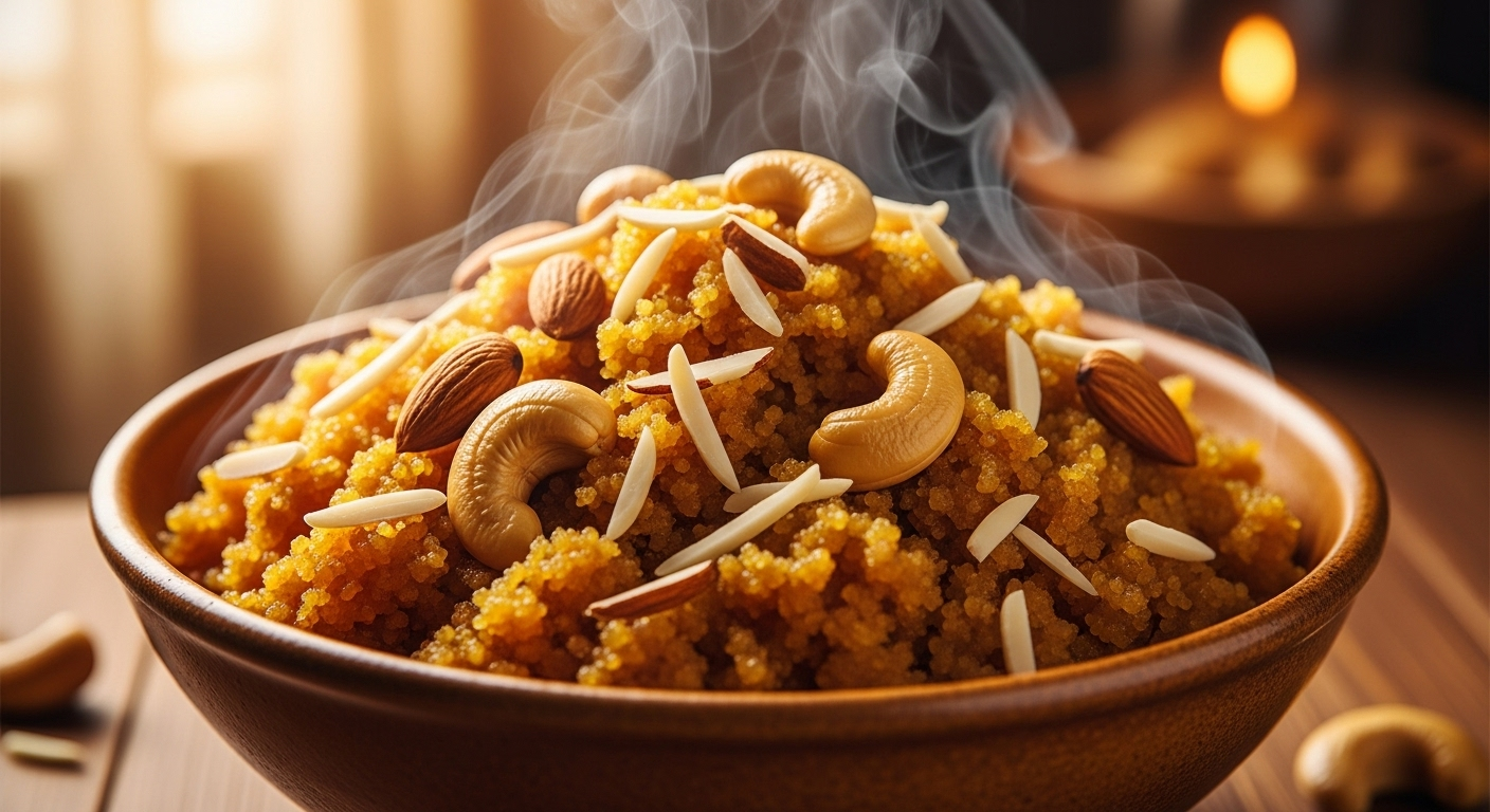 Comfort in a Bowl: Easy Suji Halwa Recipe | Nava Durga Dairy and Kirana ...
